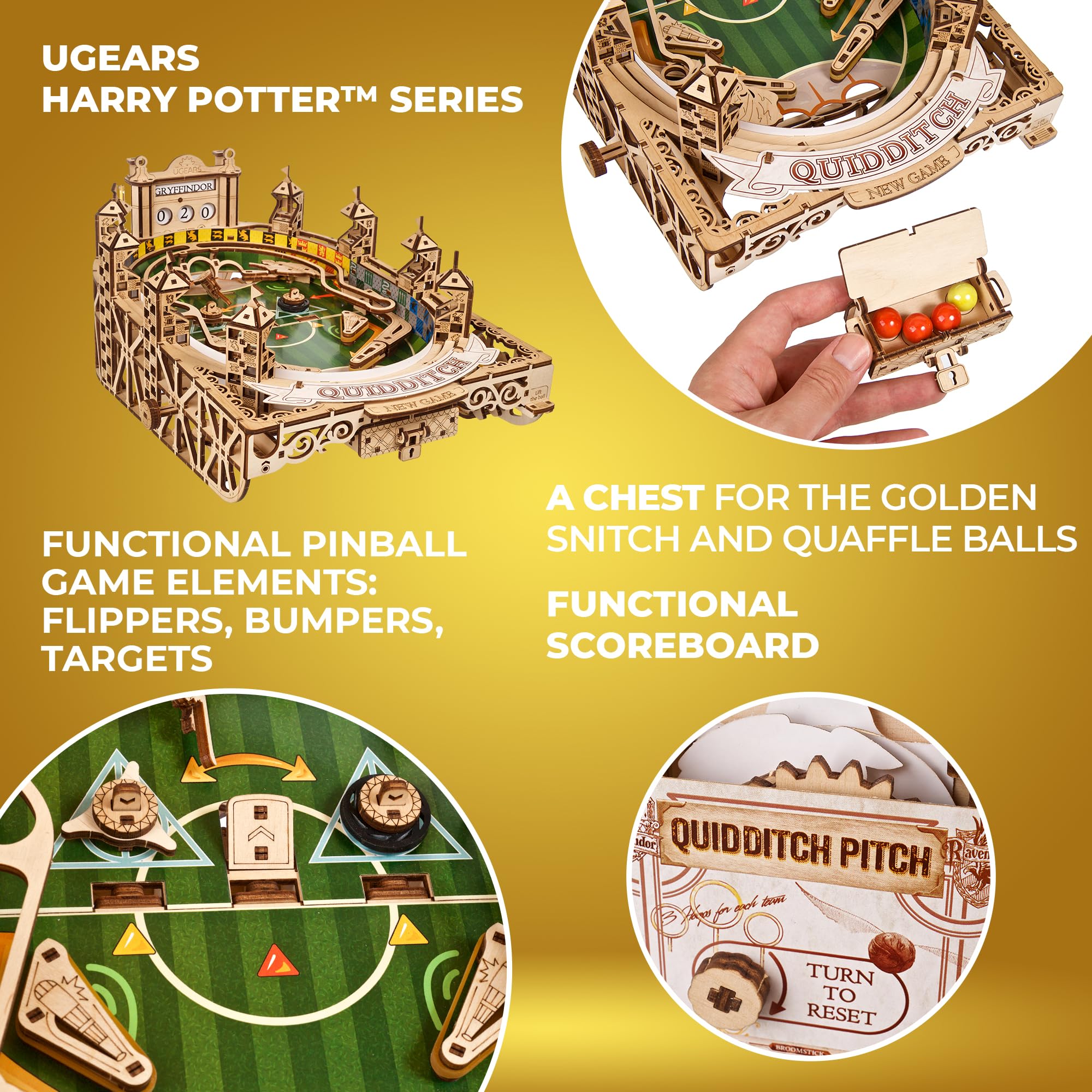 UGEARS Harry Potter Quidditch Pinball Machine | UGEARS Singapore